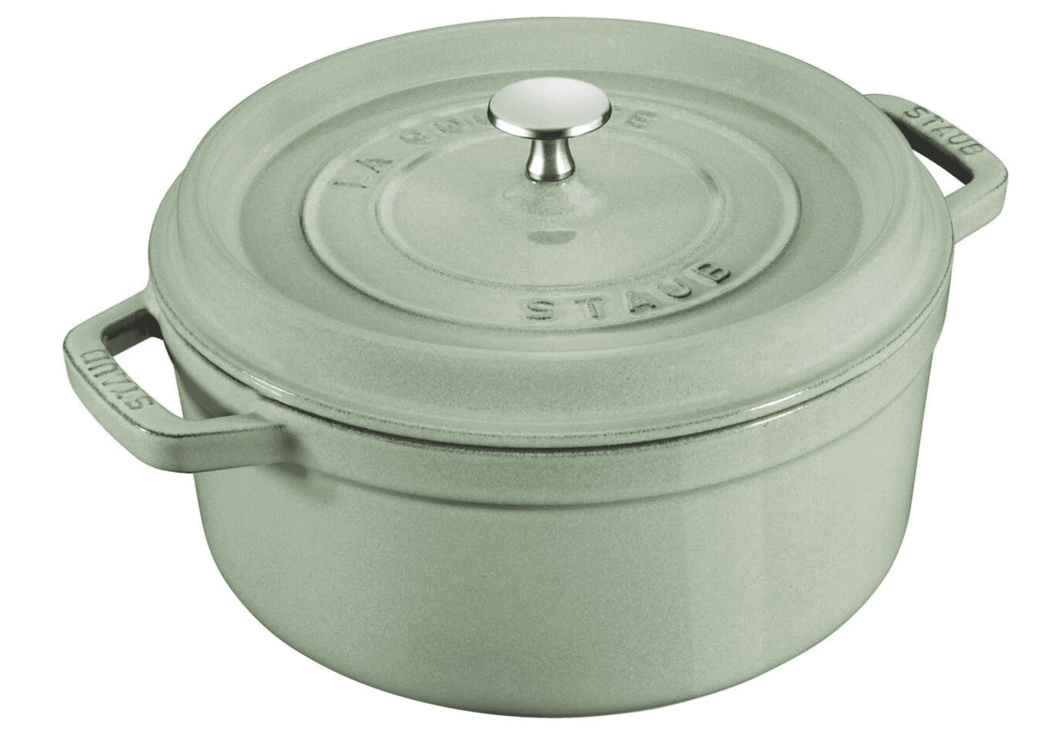 Staub Cast Iron 7-qt Round Cocotte Dutch Oven - Sage, Made In France ...