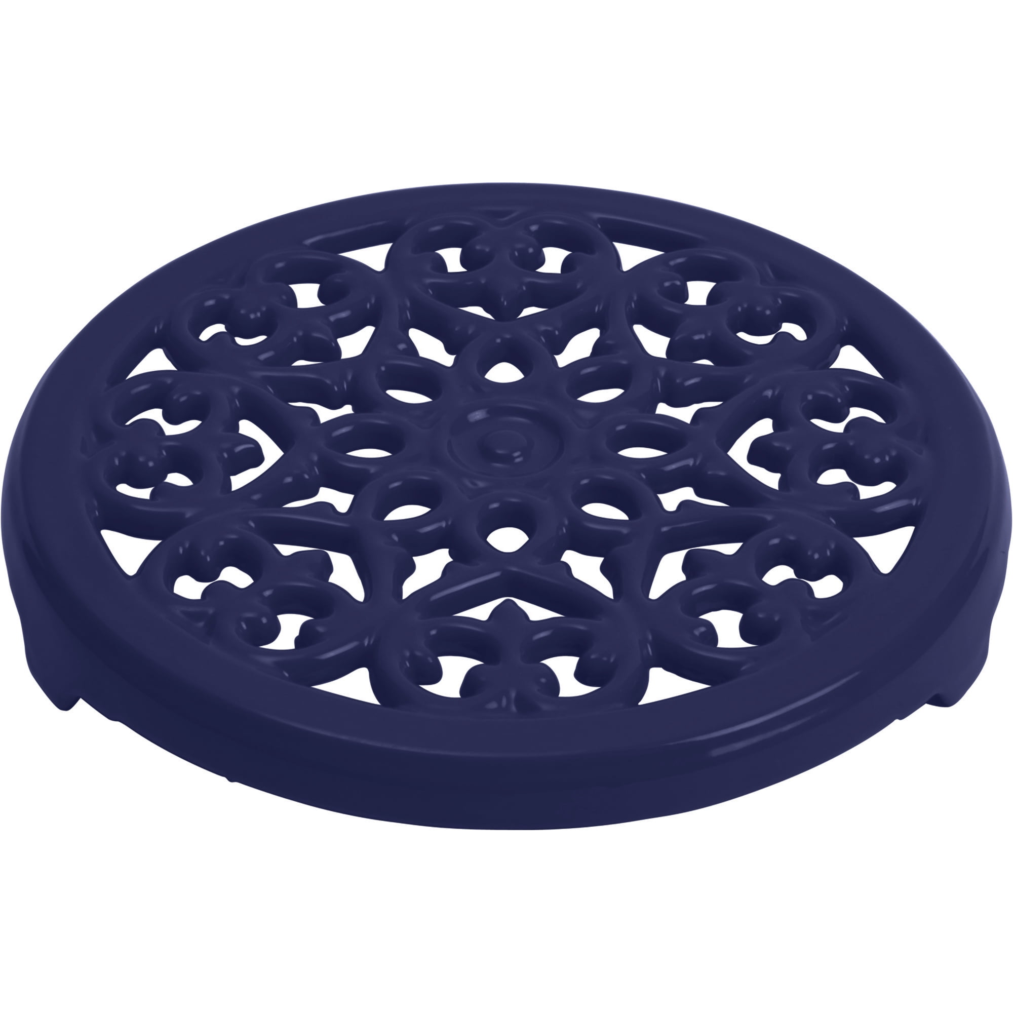 Staub Cast Iron 9-inch Round Lilly Trivet - Dark Blue - Walmart.com