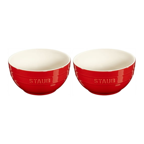 Staub Ceramic 2-pc Large Universal Bowl Set - Cherry - Walmart.com