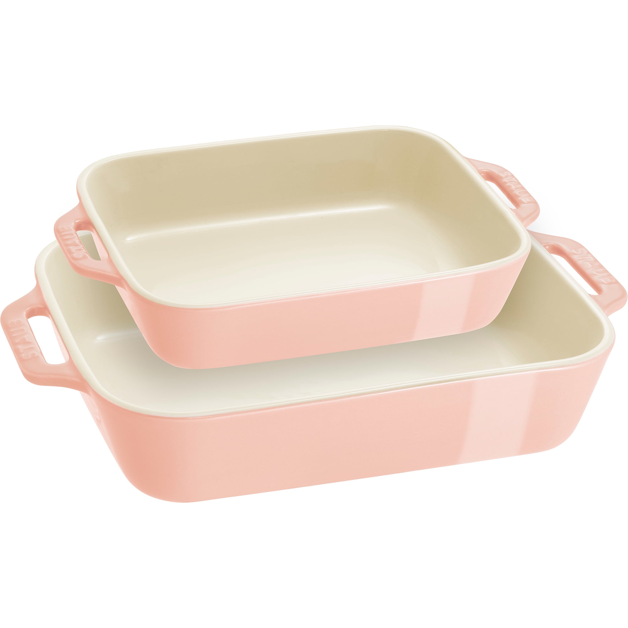 Staub Ceramic 2-pc Rectangular Baking Dish Set - Macaron Pastel Pink ...