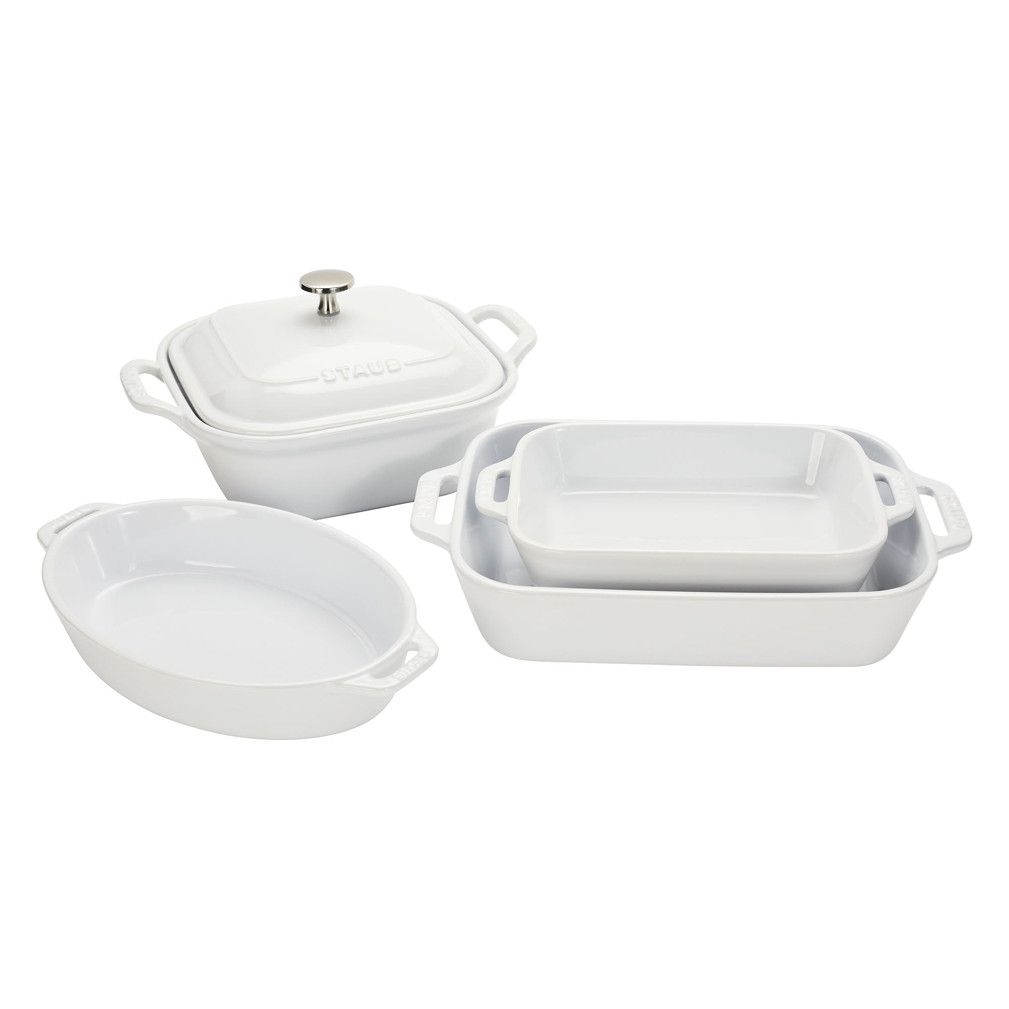 Staub Ceramic Stoneware 5-pc Mixed Baking Dish Set – White - Walmart.com