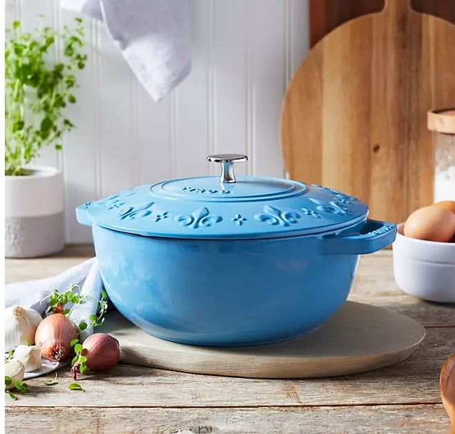 Staub Enameled Cast Iron 3.75-Quart Essential Fleur De Lis Cocotte ...