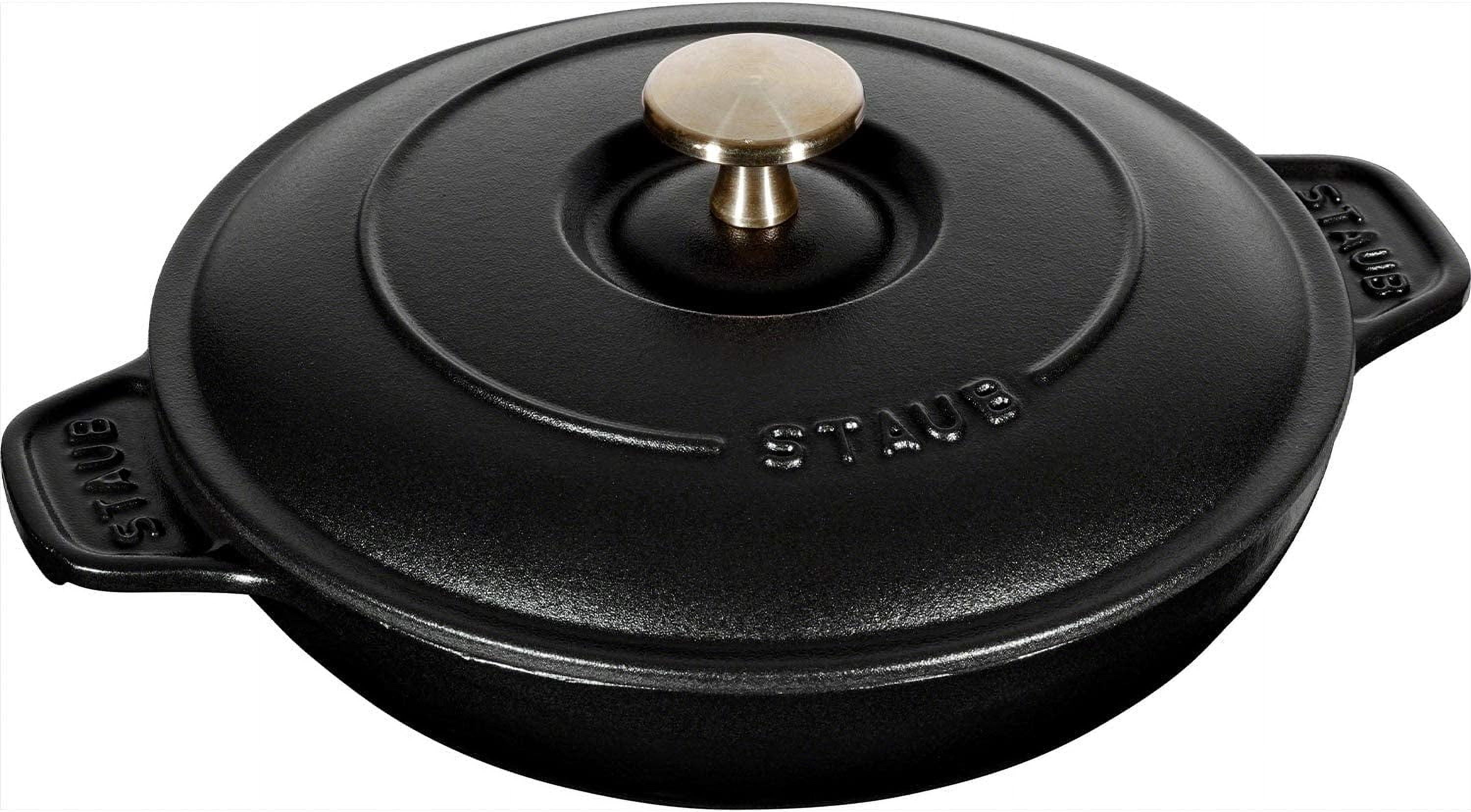 Staub Round Cast Iron Hot Plate W/ Lid, 7" - Black Matte - 1332025 ...