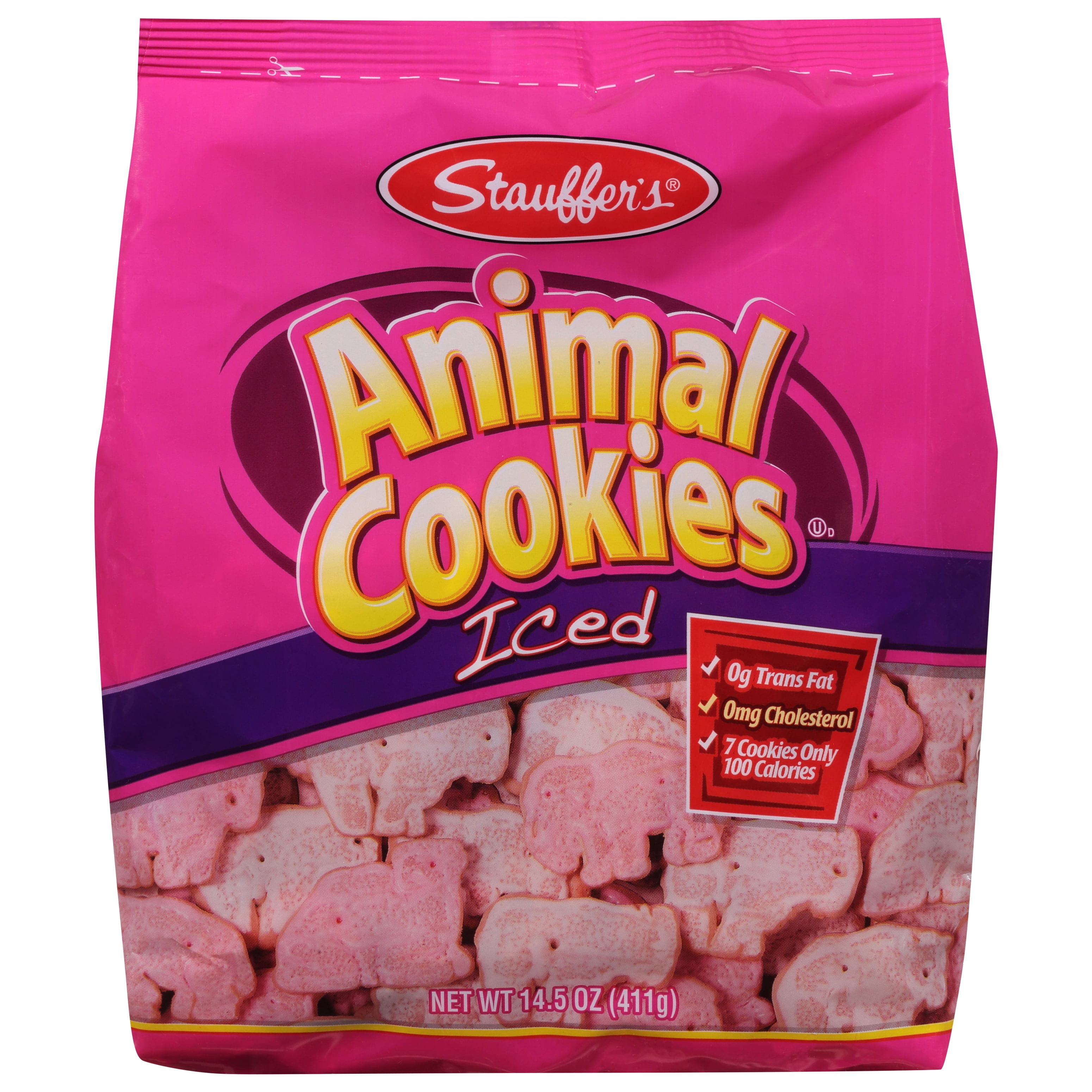 Stauffer's Iced Animal Cookies Biscuits, 14.5 oz Shelf-Stable Bag ...