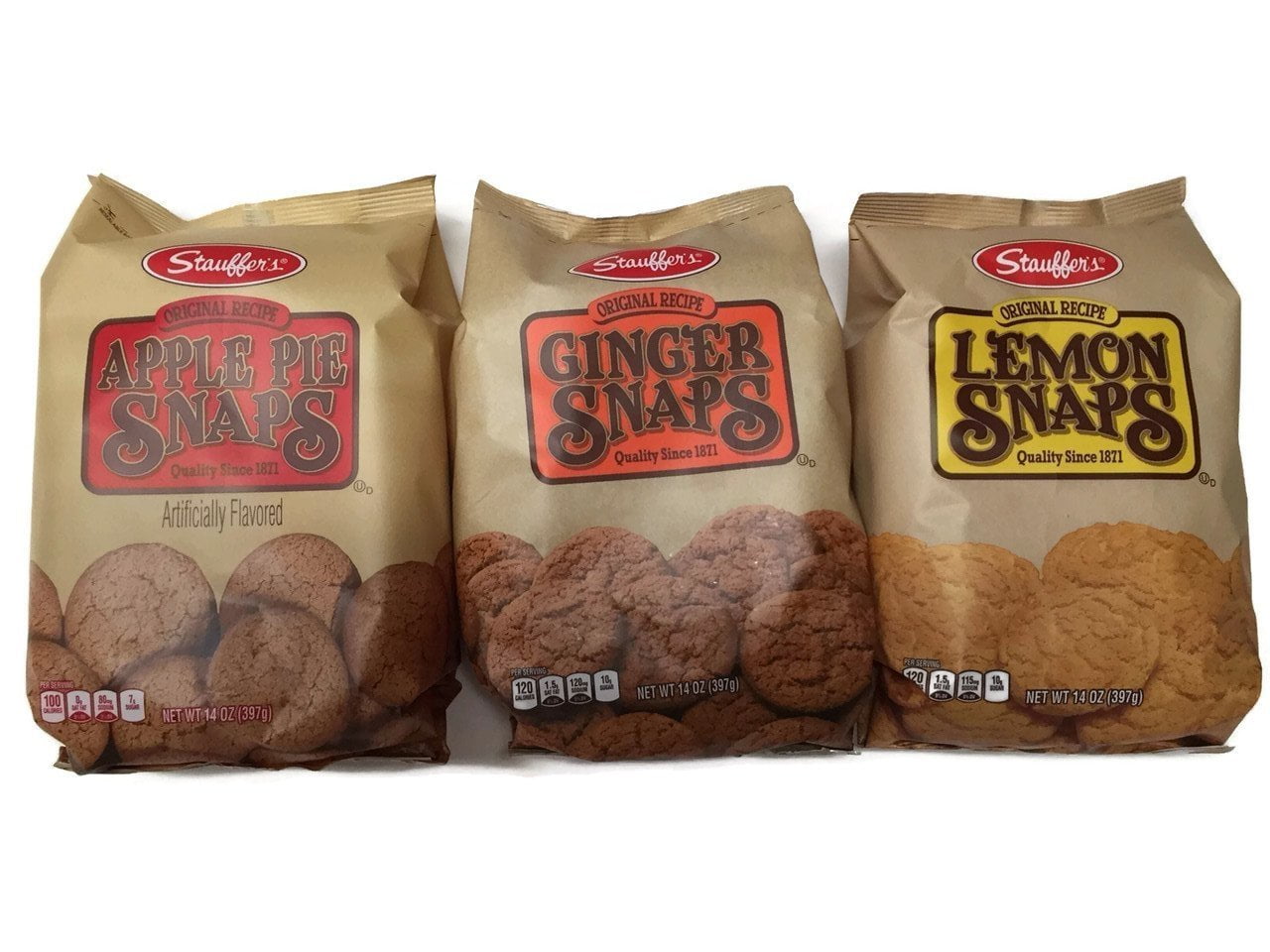 Stauffer's Fruit Snap Cookie Combo: Ginger, Lemon, Apple Pie - 3 Bags ...