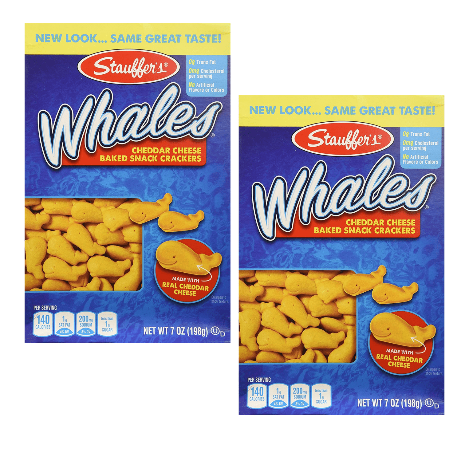 Stauffer's Whales Baked Cheddar Cheese Crackers, Made with Real Cheese ...