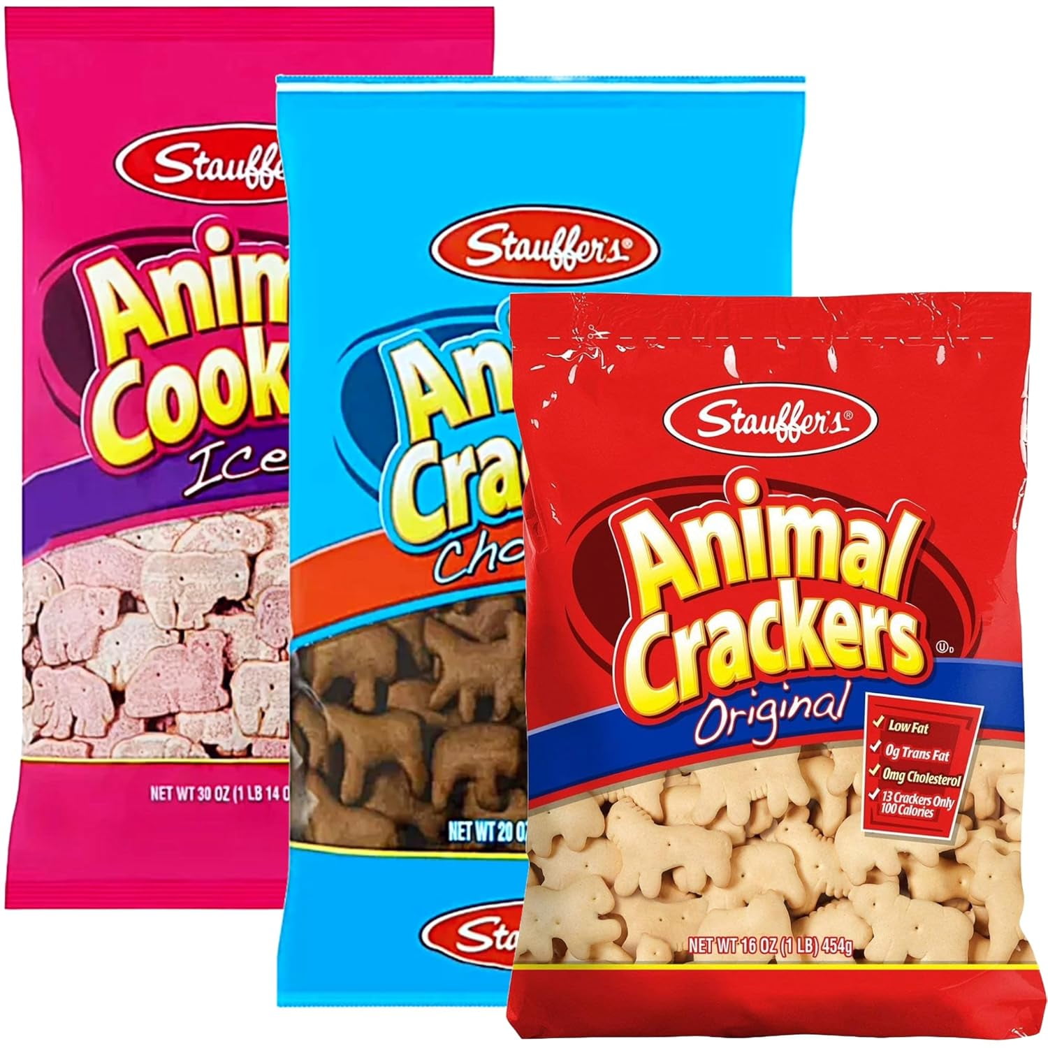 Stauffers Animal Crackers Chocolate,Original & Iced Cookies 16/20/30 oz ...