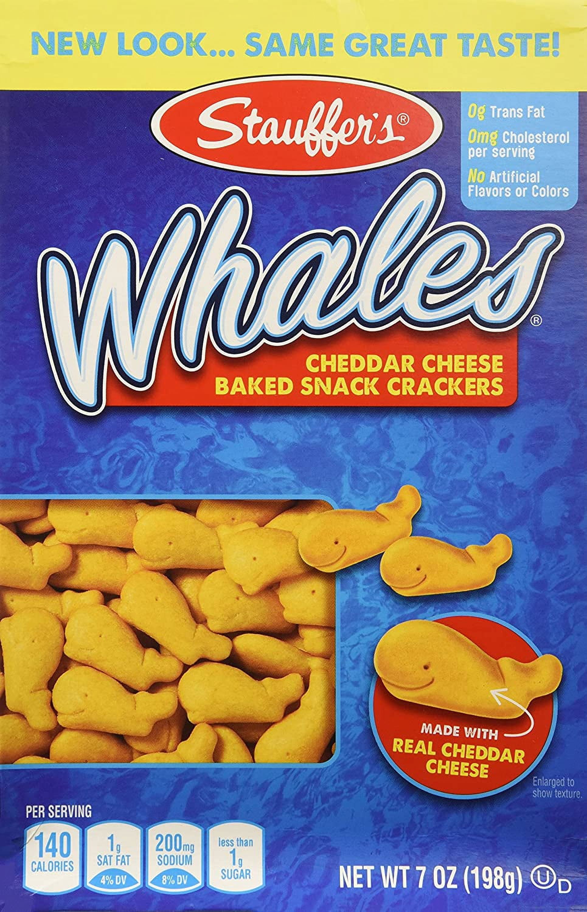 Stauffers Whales Baked Cheddar Snack Crackers, (2) 7 Oz Boxes - Walmart.com