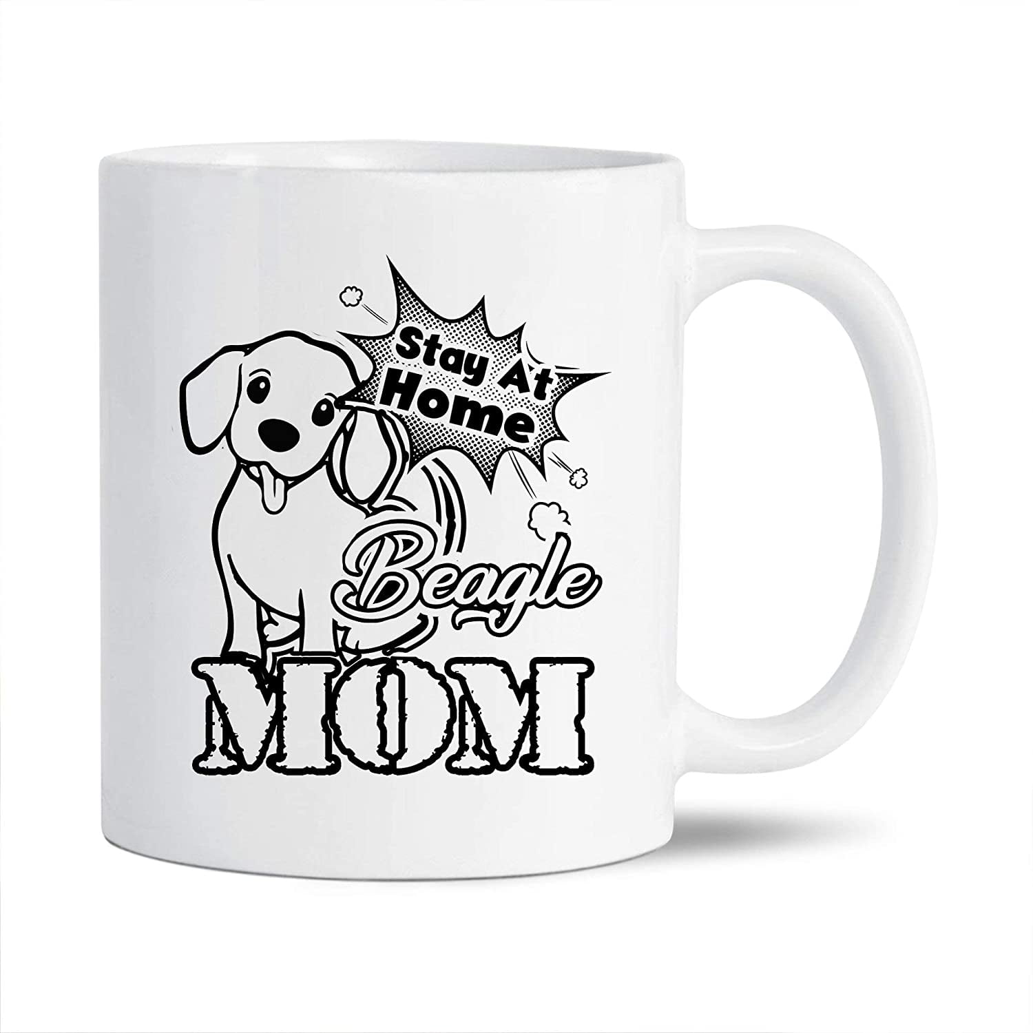 Stay At Home Beagle Mom White Travel Coffee Cup, Beagle Ceramic Mugs ...