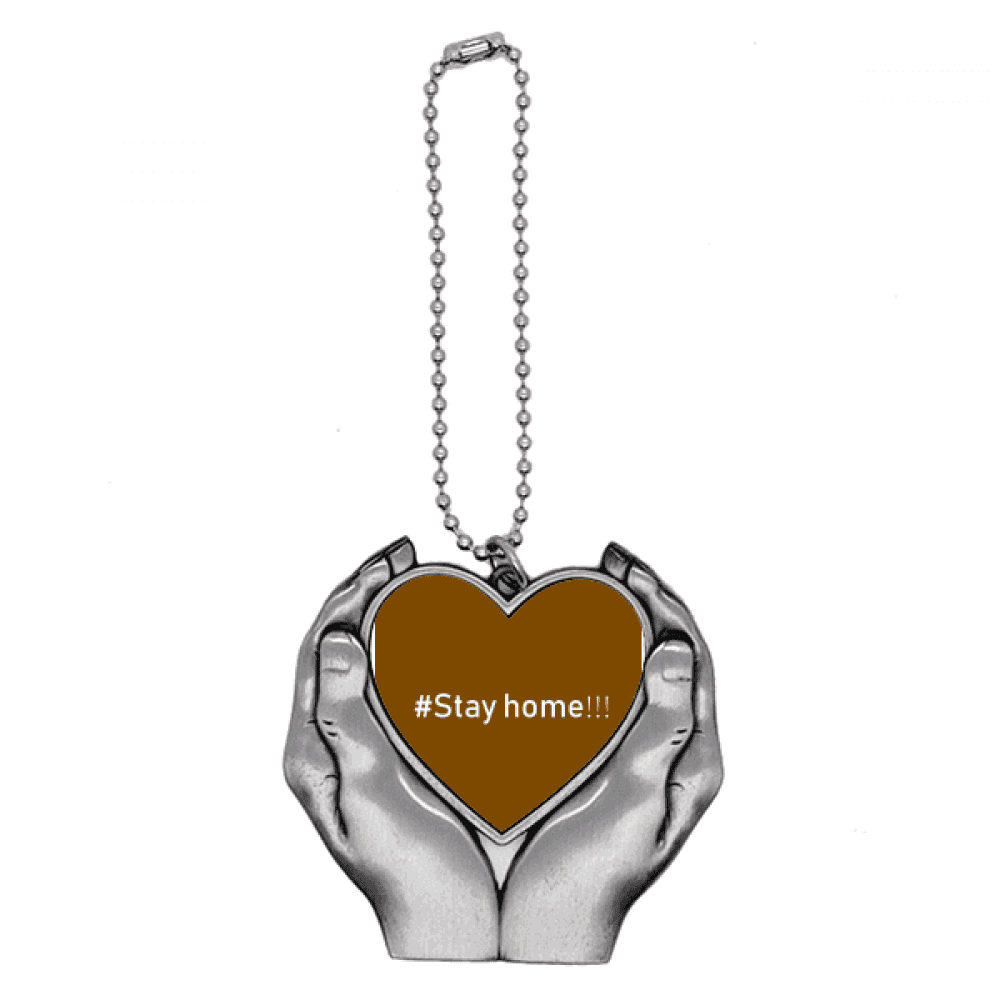 Stay At Home Fonts Warning Car Keychain Heart Pendant Ornament Charm ...