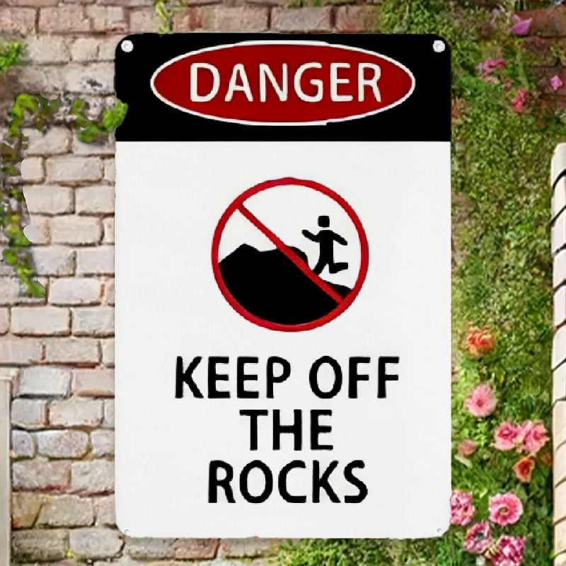 Stay Away From Rocks - Retro Aluminum Signage, 8x12 Inches, Durable ...