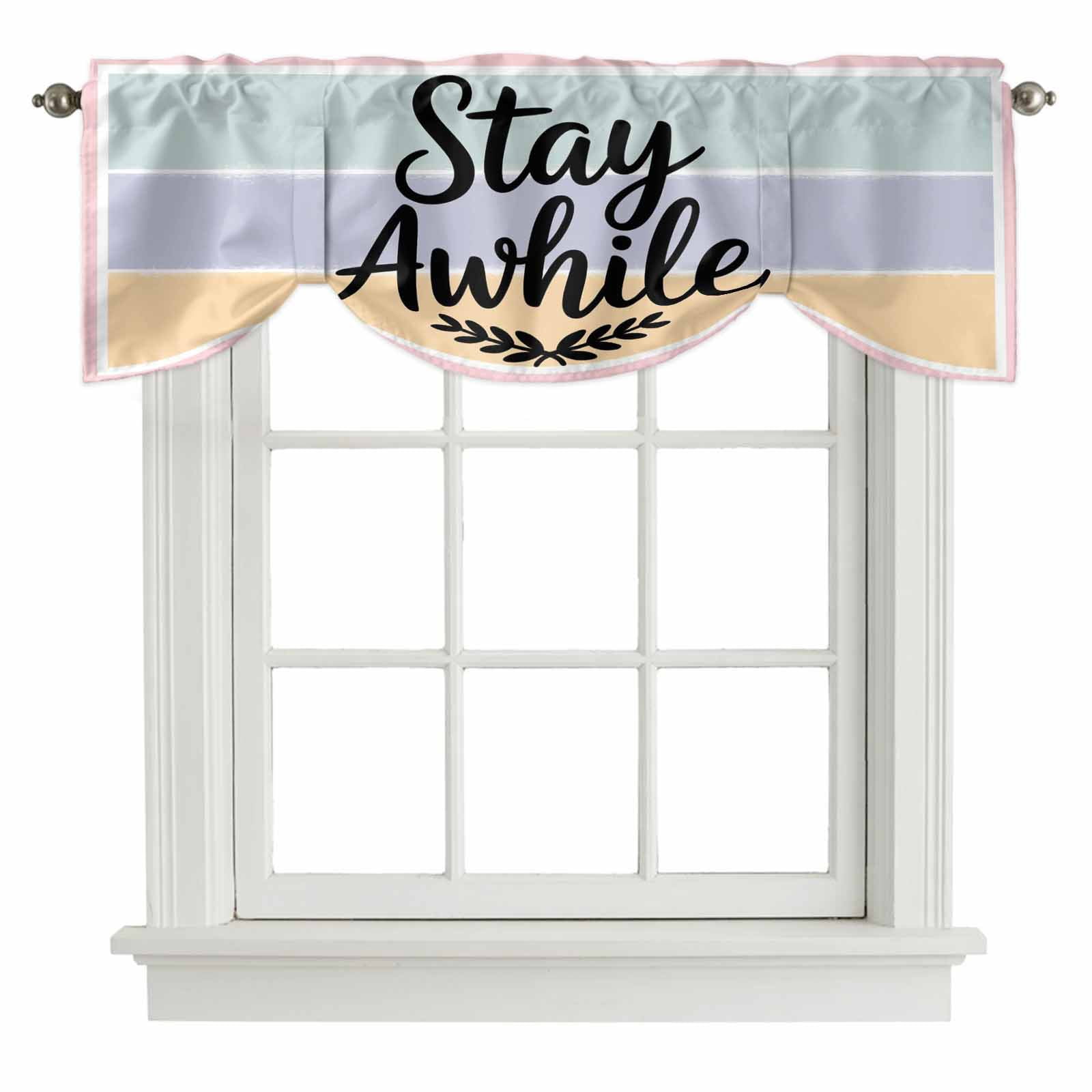 Stay Awhile Tie Up Valance Curtains for Windows, Kitchen Curtains ...