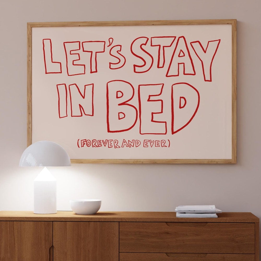 Let'S Stay In Bed Print, Mid Century Print, Bauhaus Print, Trendy ...