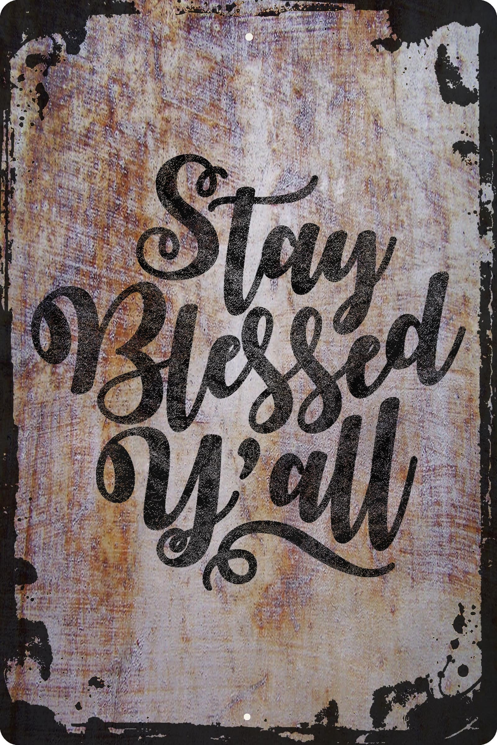 Stay Blessed Y'all Curly Font Southern Charm Grateful Attitude Beige ...