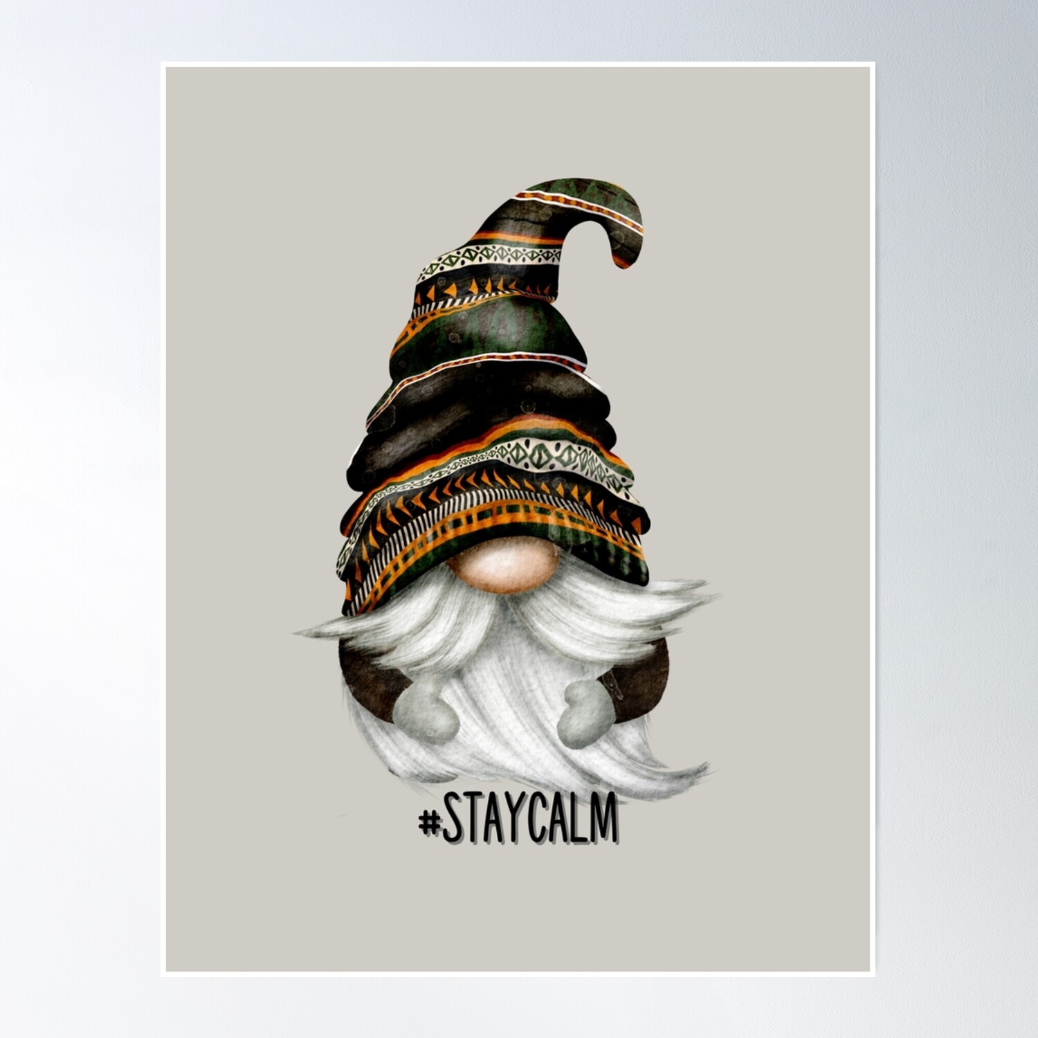 Stay Calm Boho Gnome Poster Wall Art, Modern Wall Decor, 24x36 UNFRAMED ...