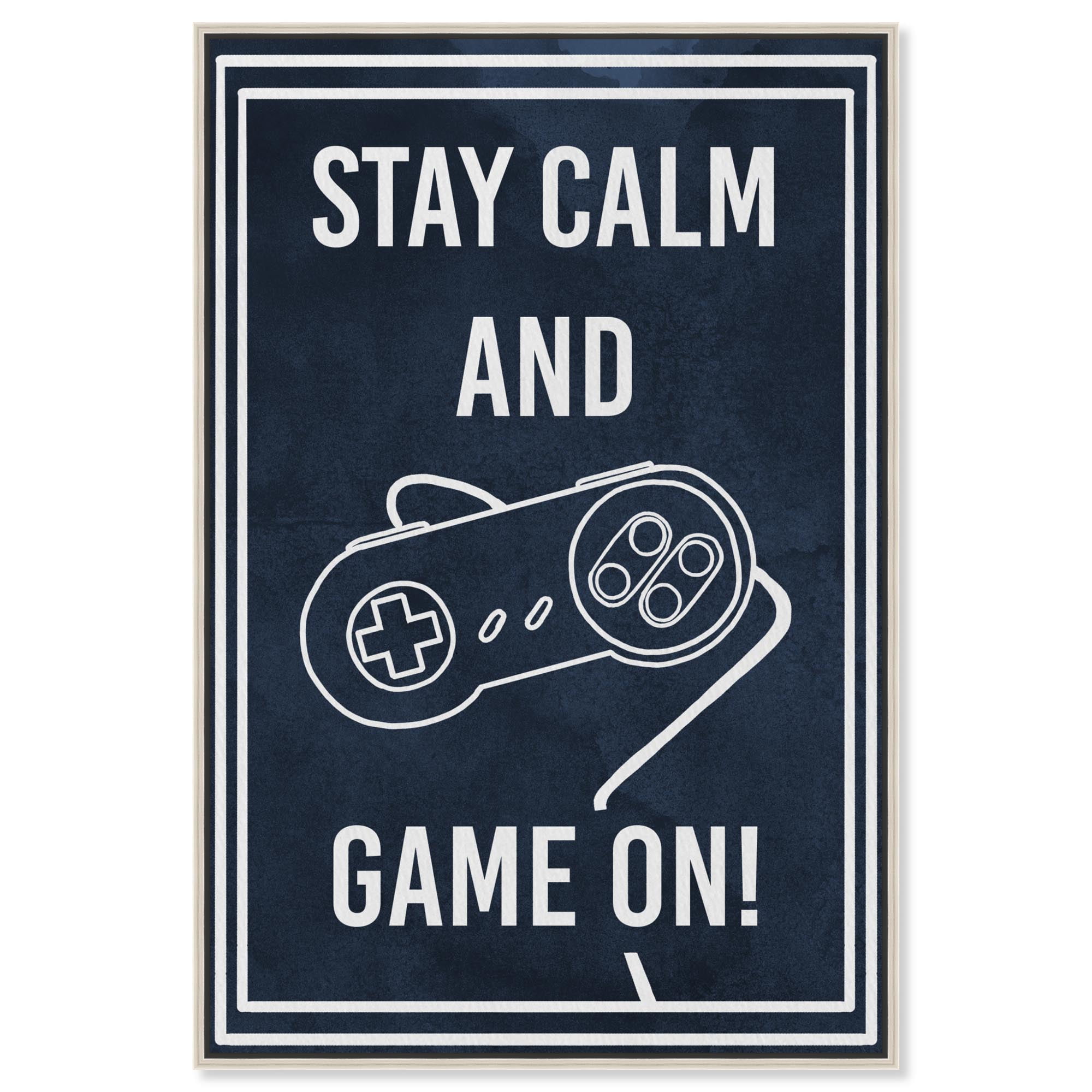 Stay Calm Canvas Gamer Art Prints by Art Remedy, Silver Frame, 36" x 54 ...