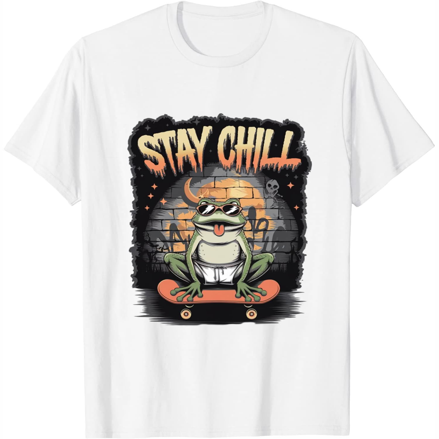 Stay Chill Frog Enthusiast Gifts Cute Halloween Groovy Retro Fall 60S ...