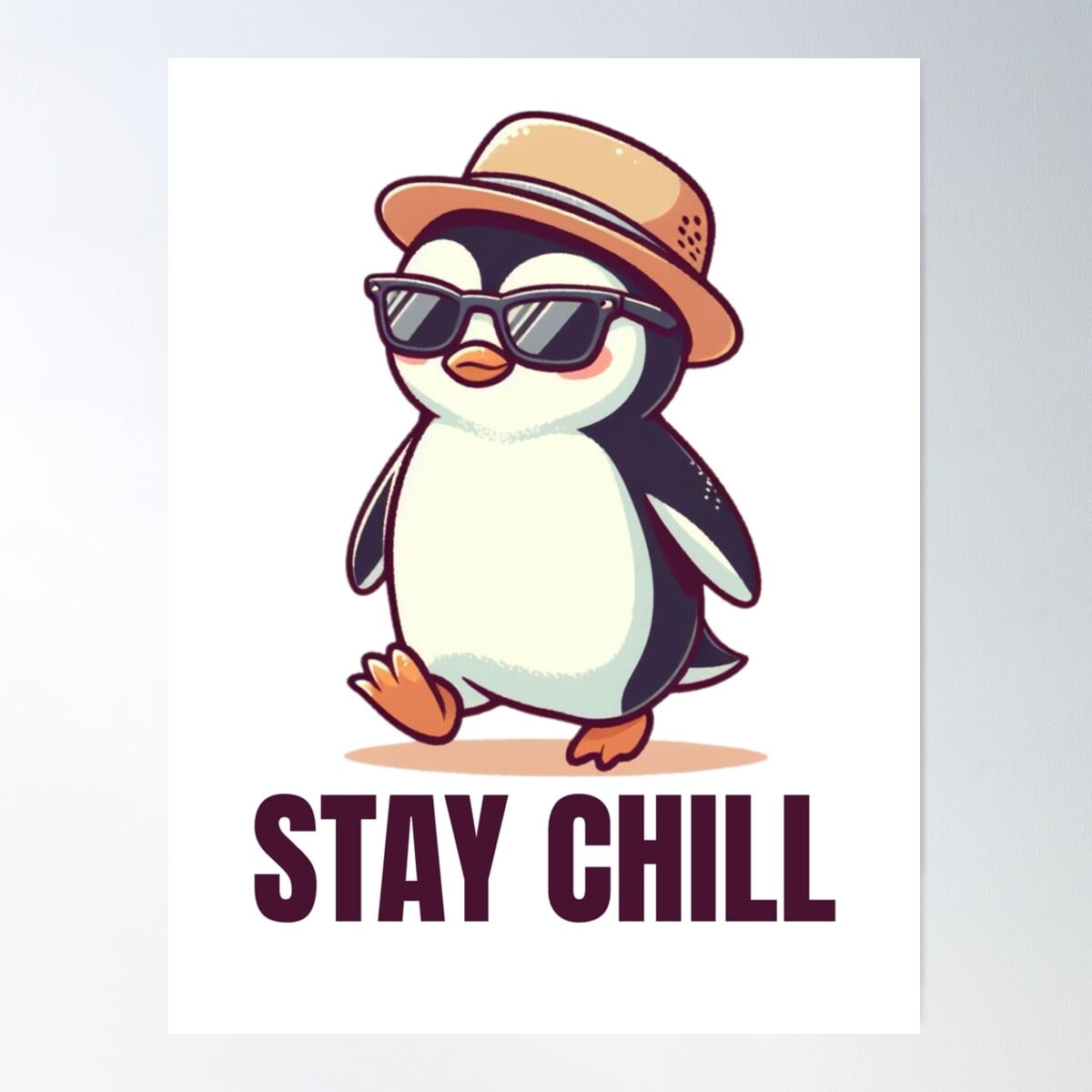 Stay Chill Penguin Clipart Poster Wall Art, Modern Wall Decor For ...