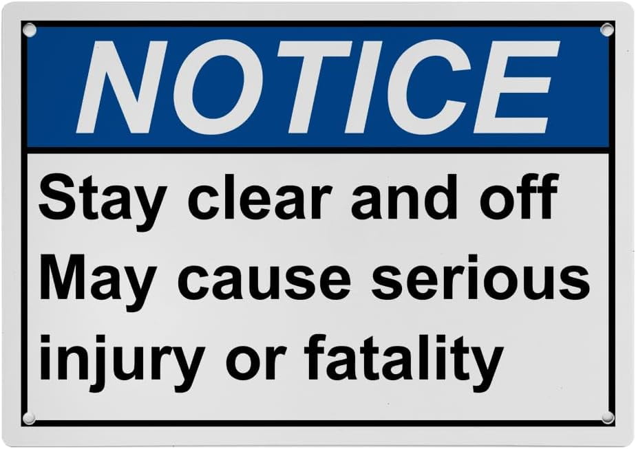 Stay Clear Off Sign - Serious Injury Risk, Industrial Caution Danger ...
