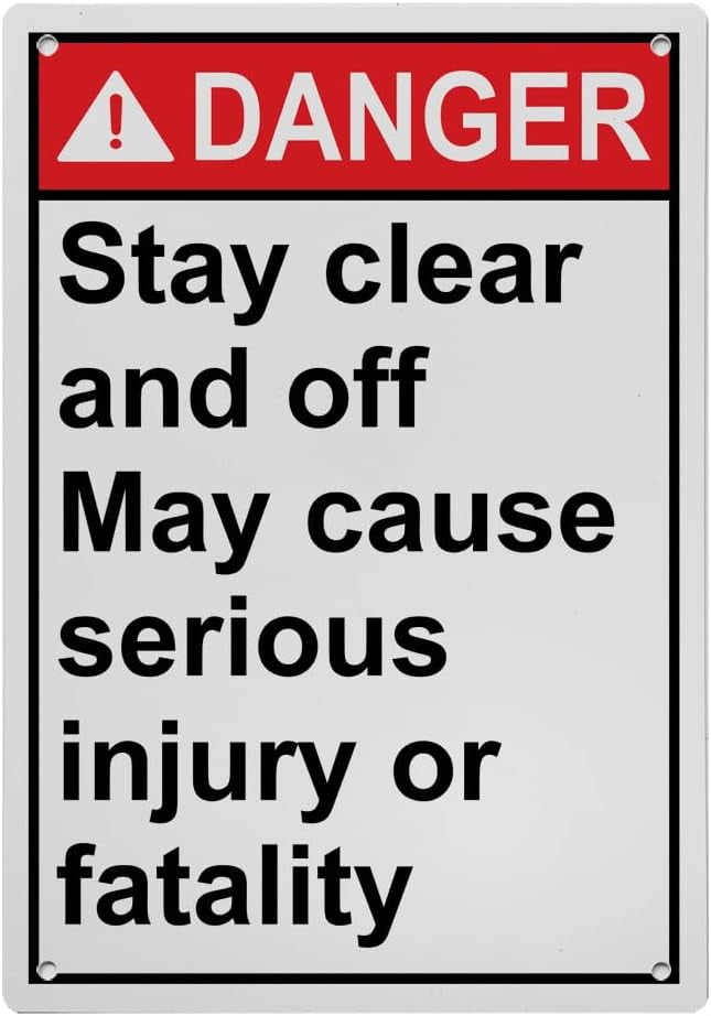 Stay Clear Off Sign - Serious Injury Risk, Industrial Caution Sign 8 ...