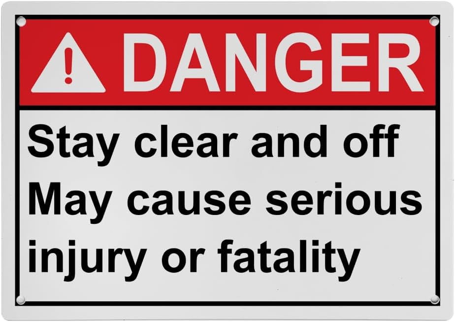 Stay Clear Off Sign - Serious Injury Risk, Industrial Danger Warning ...