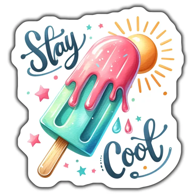 Stay Cool Summer Popsicle Sticker, Ice Cream Sticker, Cute Ice Pop Decal, Fun Dekindle Sticker ...