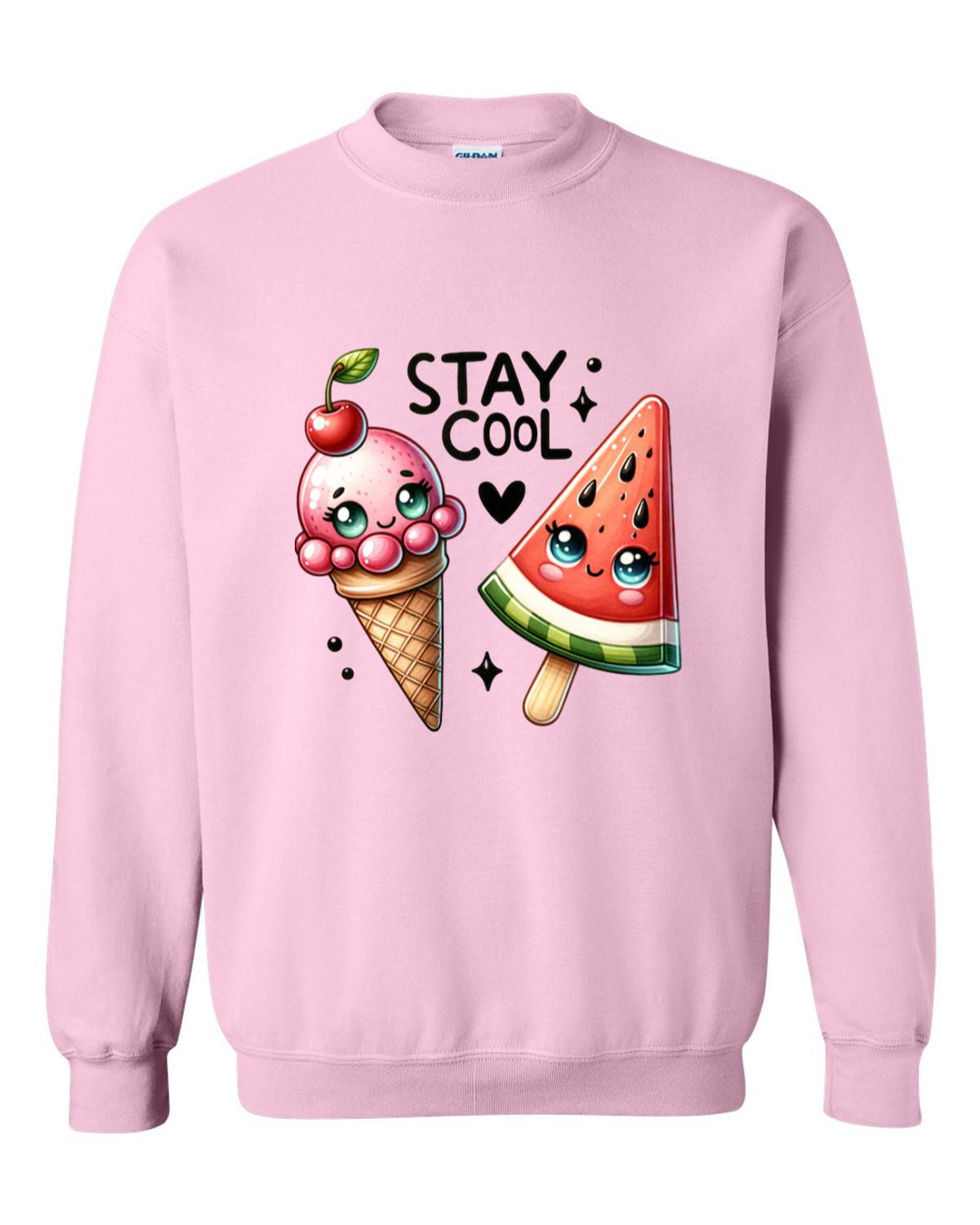 Stay Cool Watermelon Ice Cream Graphic Fresh Summer Fun Chill ...