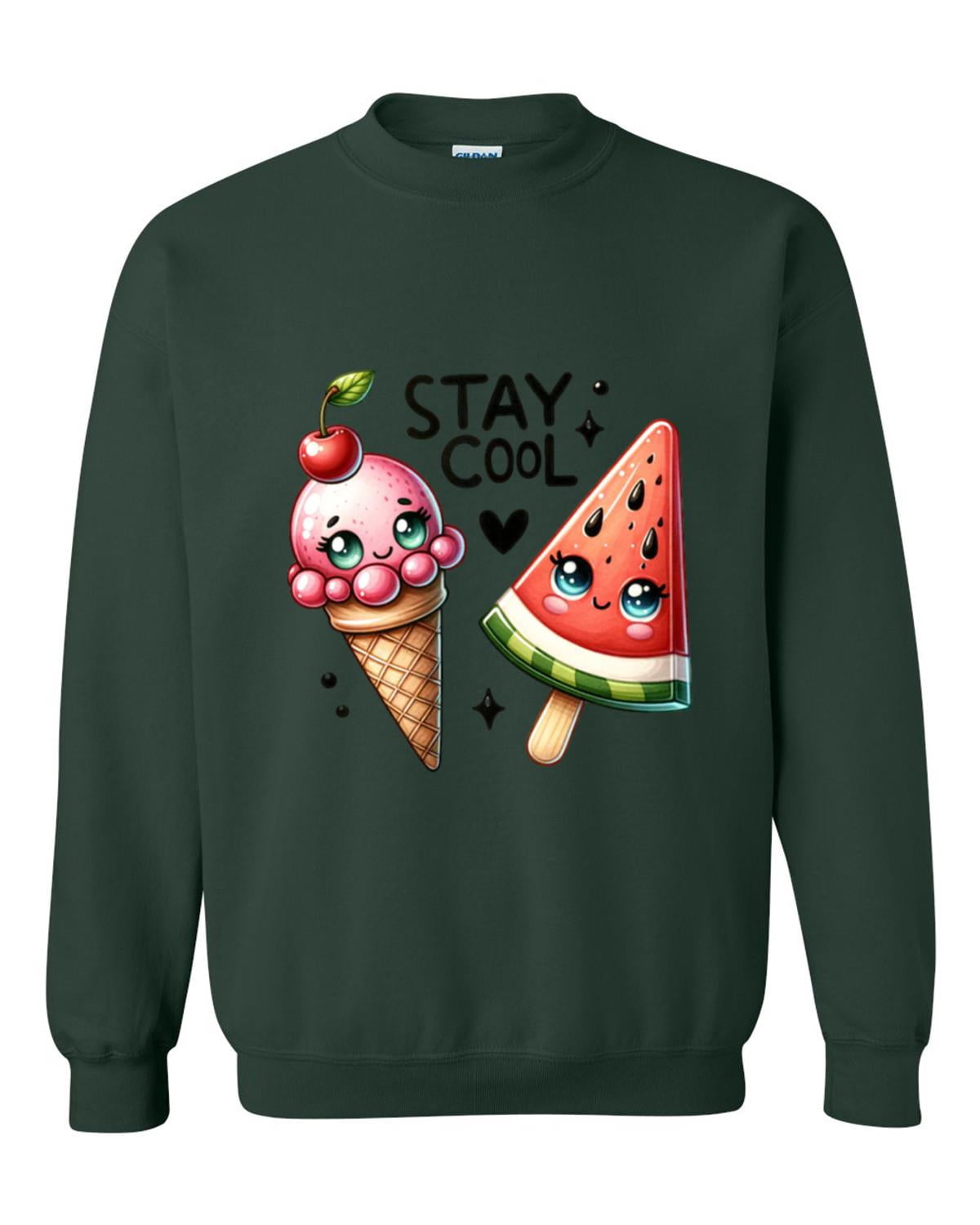 Stay Cool Watermelon Ice Cream Graphic Fresh Summer Fun Chill ...