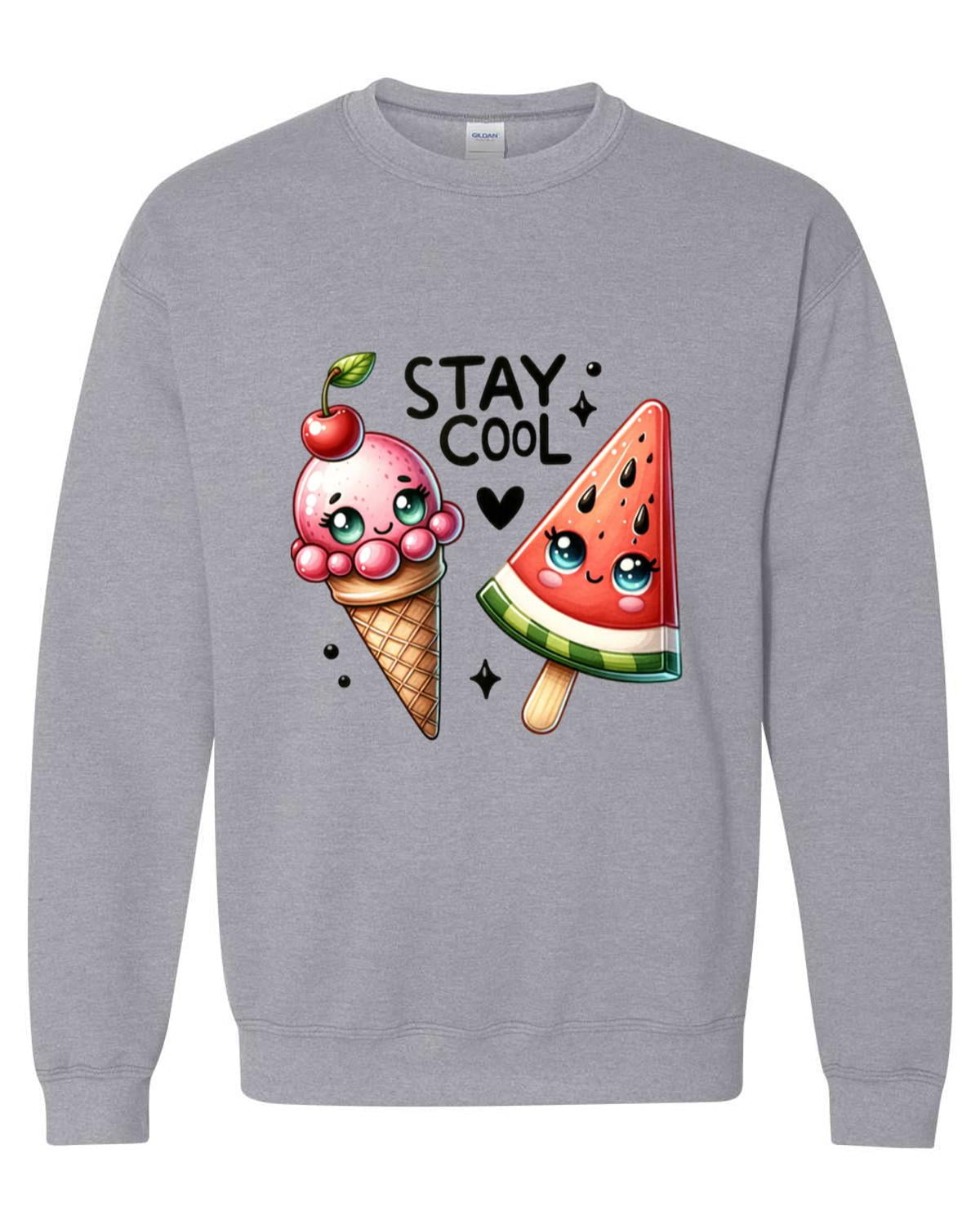 Stay Cool Watermelon Ice Cream Graphic Fresh Summer Fun Chill ...