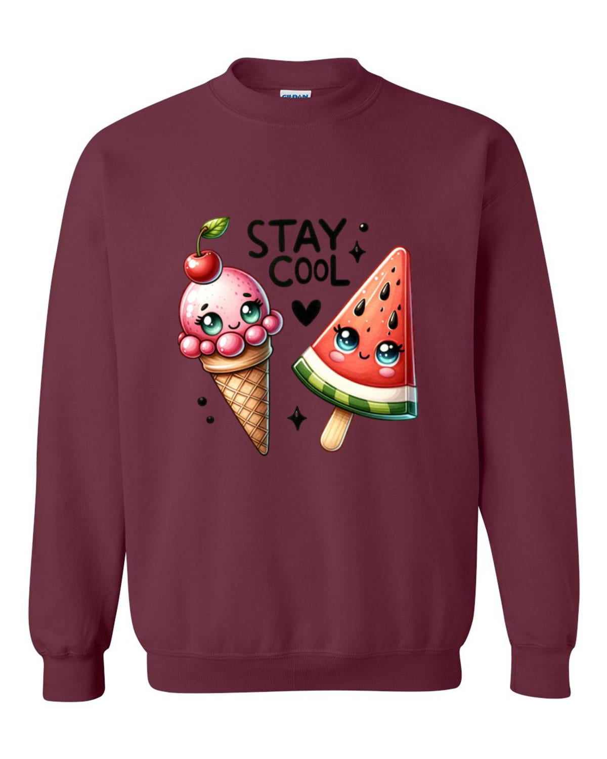 Stay Cool Watermelon Ice Cream Graphic Fresh Summer Fun Chill ...