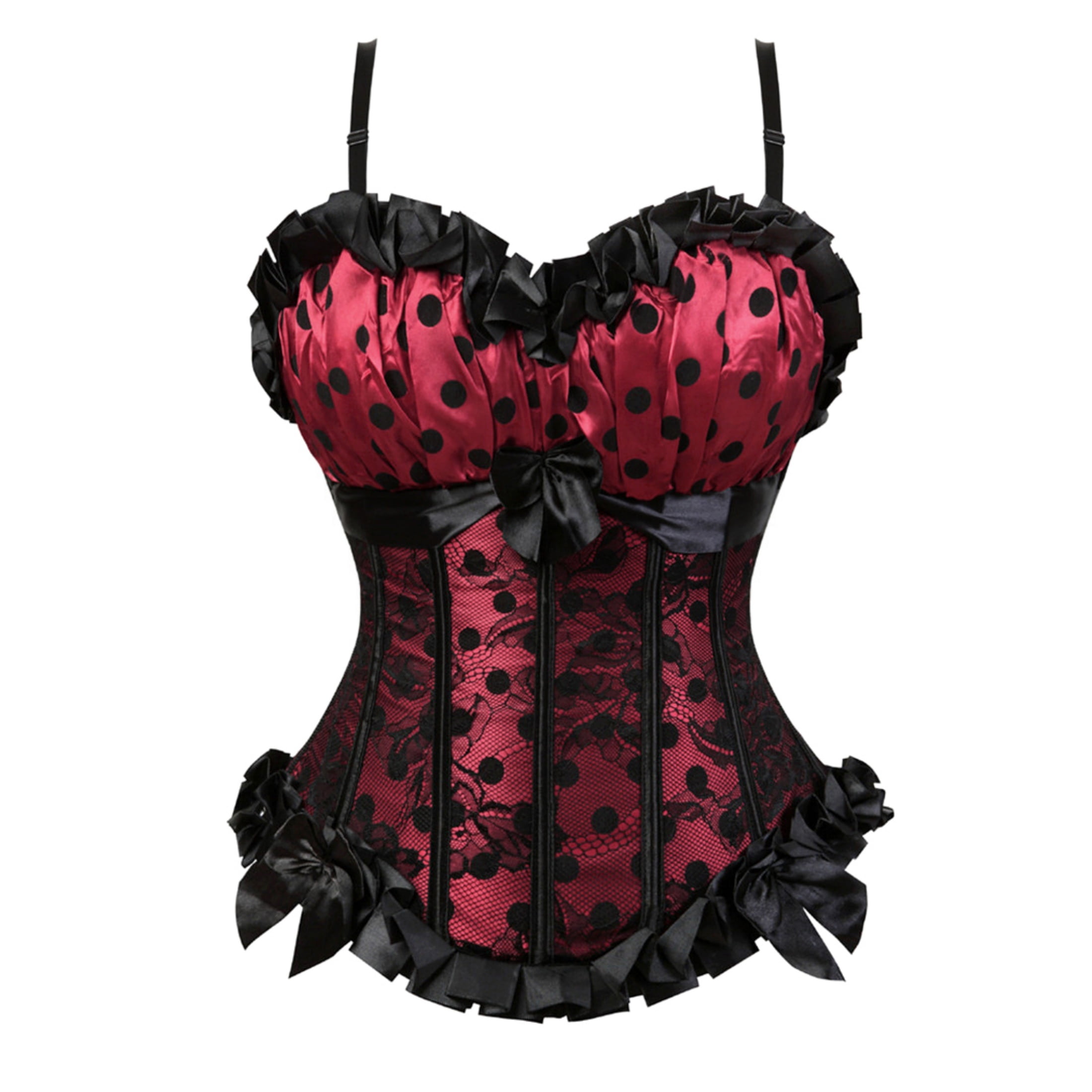 Stay Corset Women's Gothic Shoulder Straps Tank Overbust Corset Black ...