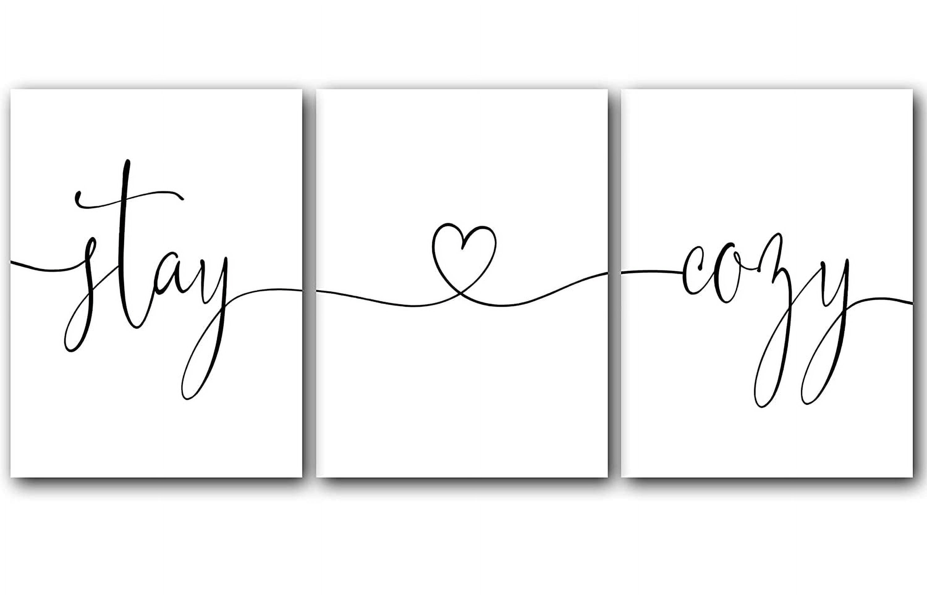 Stay Cozy, Set of 3 Poster Prints, Home Wall Décor, Motivational ...