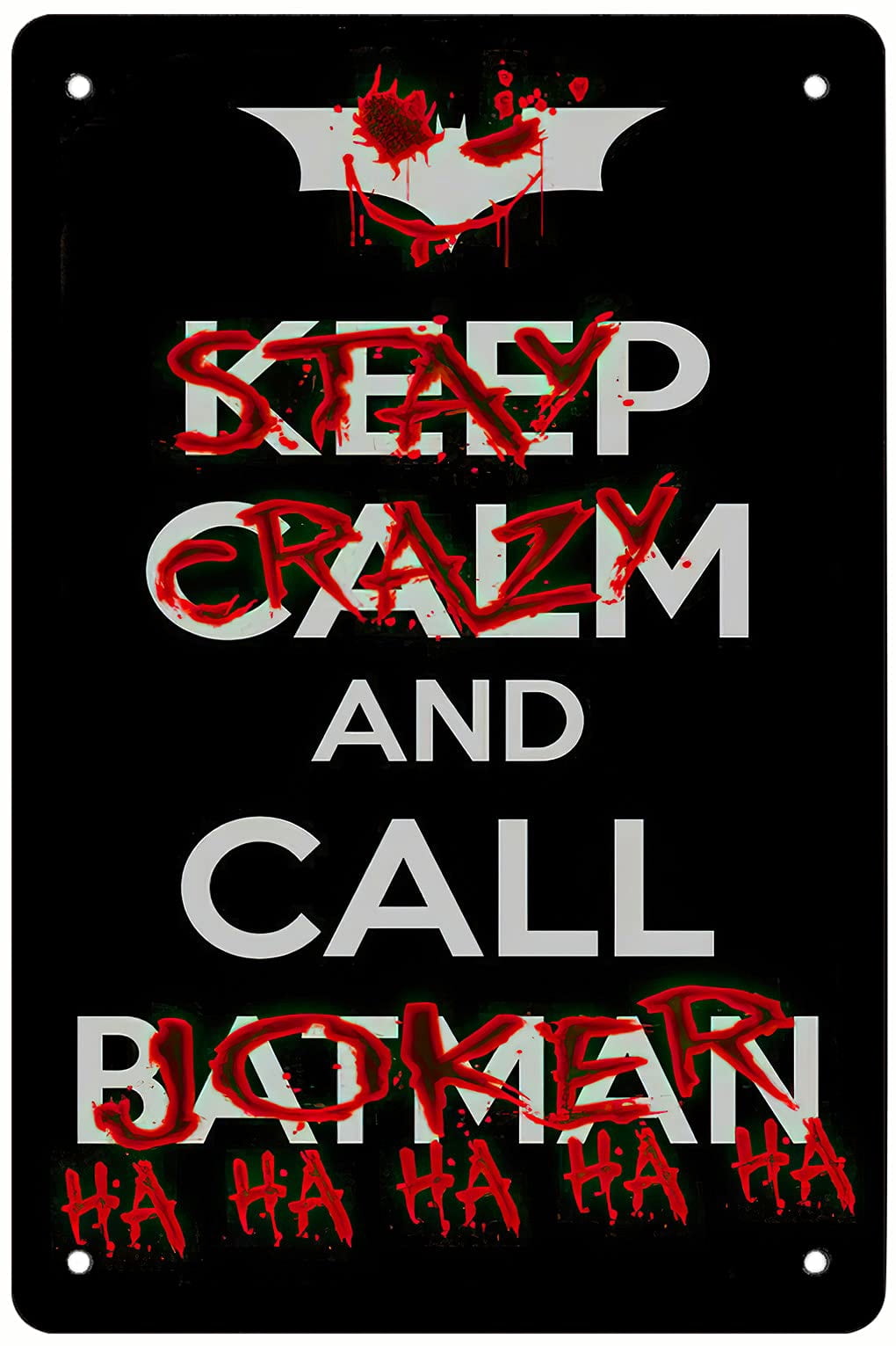 Stay Crazy and Call Joker Retro Funny Aluminium Metal Sheet Signs, Wall ...