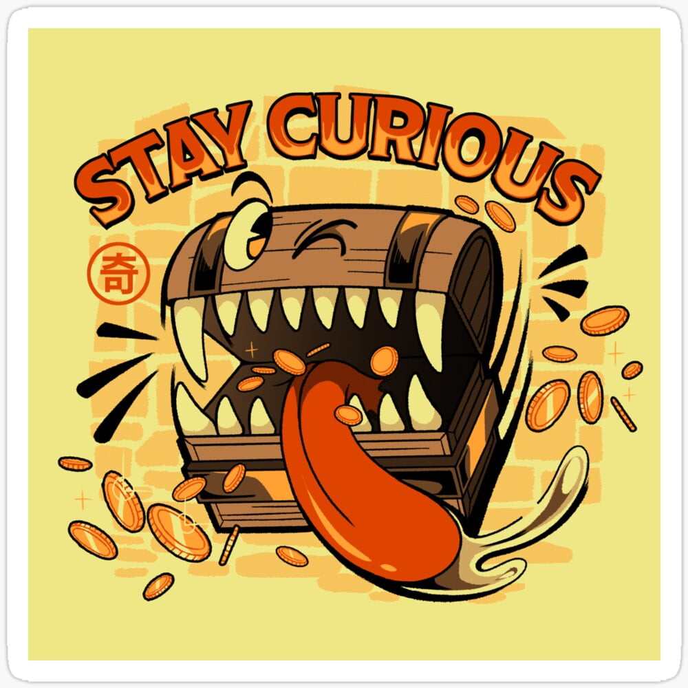 Stay Curious Mimic Rpg Sticker Phone Decal Water Bottle Stickers Car ...