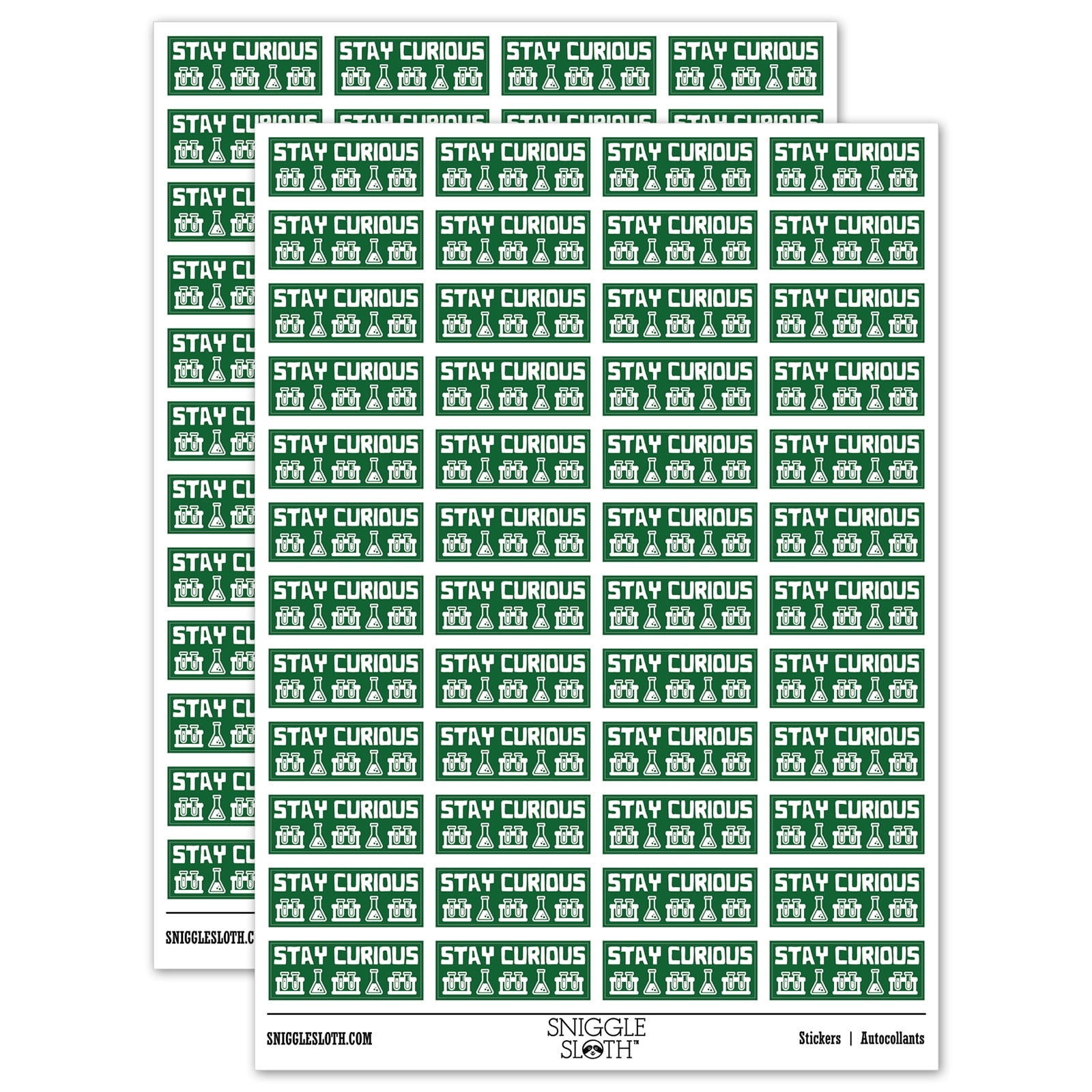 Stay Curious Science Beakers Teacher Student School Sticker Set - Dark ...