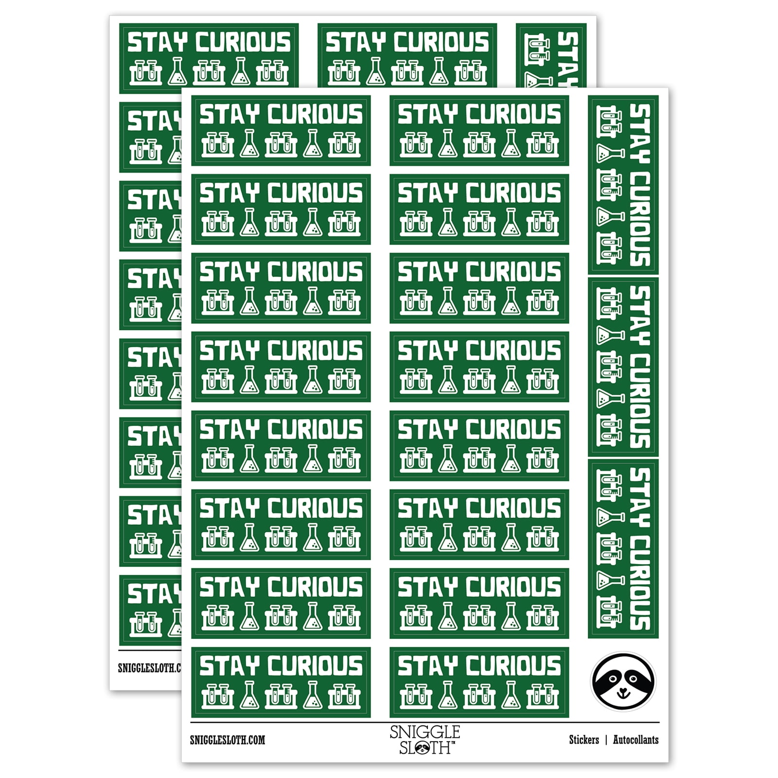 Stay Curious Science Beakers Teacher Student School Sticker Set - Dark ...