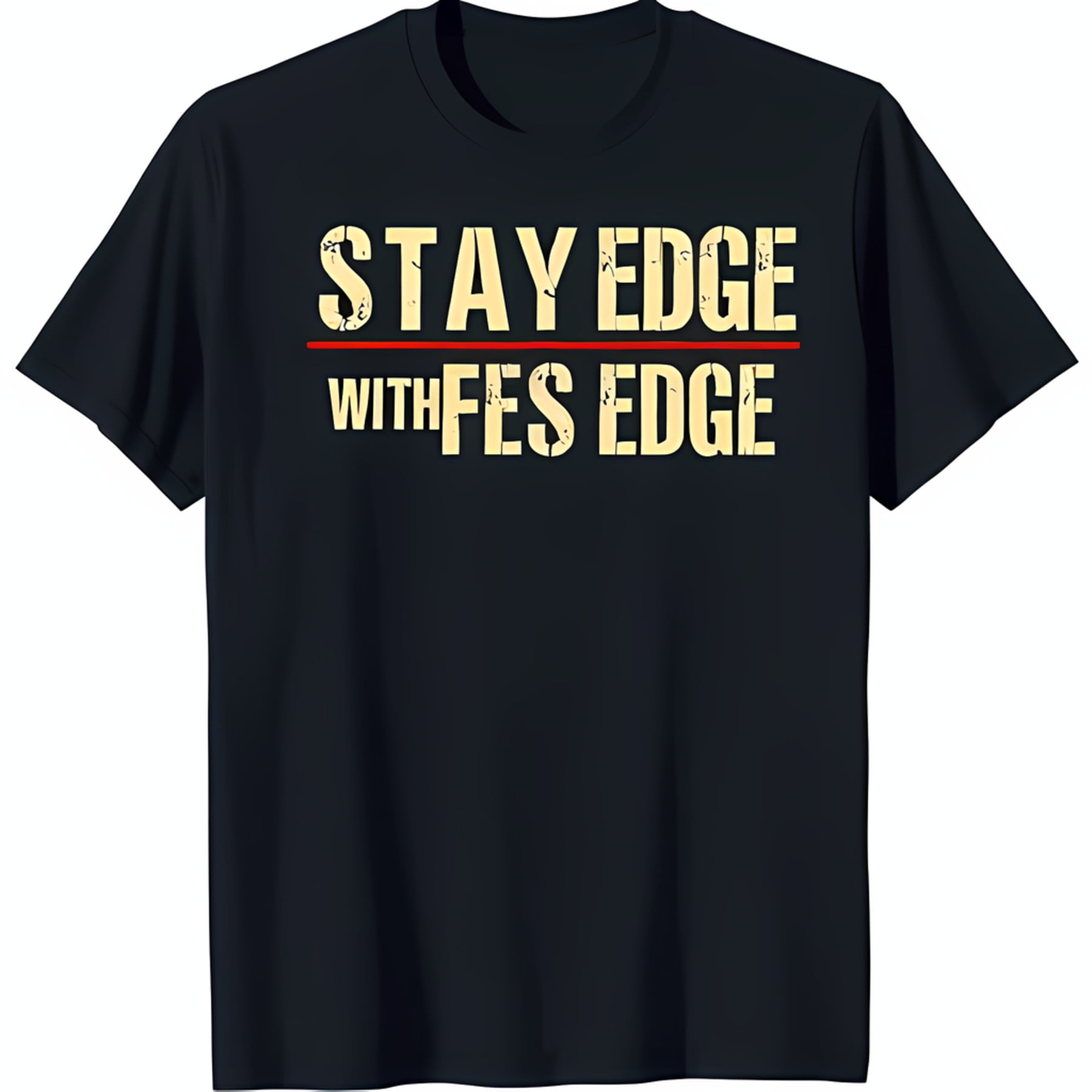 Stay Edge Black T-Shirt with Bold Retro Graphic Fes Edge Design ...