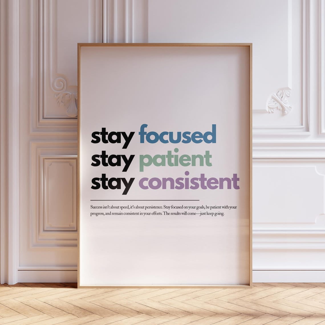 Stay Focused Home Office Wall Art, Inspirational Art Print ...