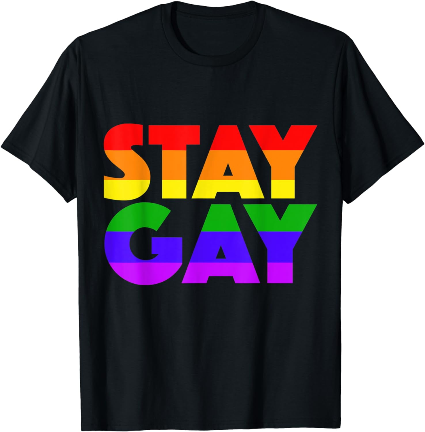 Stay Gay LGBTQ+ Rainbow Flag T-Shirt - Walmart.com