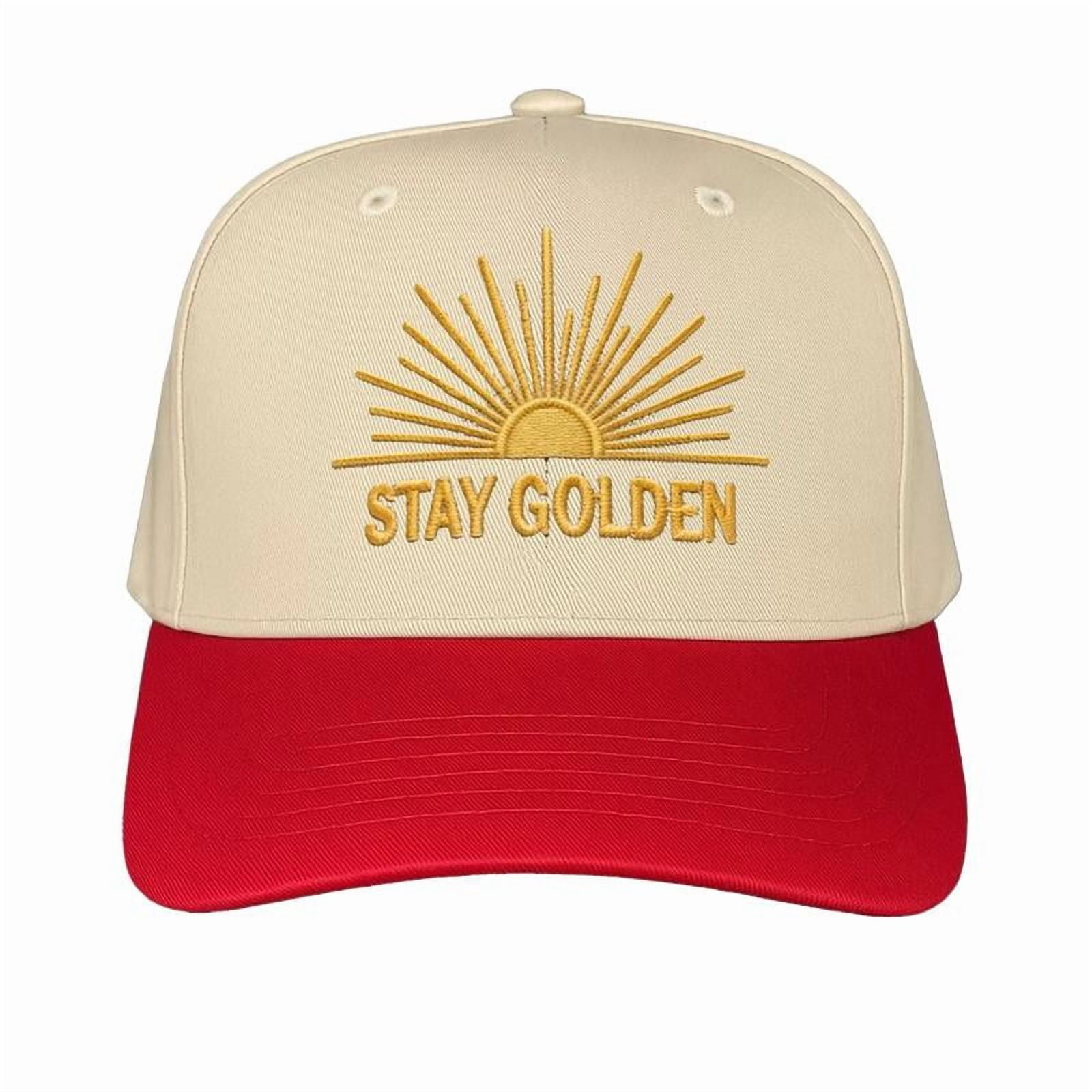 Stay Golden Embroidered Baseball Cap, Adjustable Snapback Hat with Sun ...