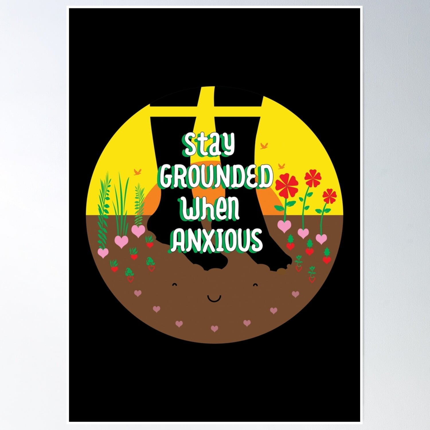 Stay Grounded When Anxious Mother Earth Poster Wall Art, Modern Wall ...