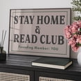 Stay Home And Read Club Gray Reading Nook Bookworm Bedroom Typography ...