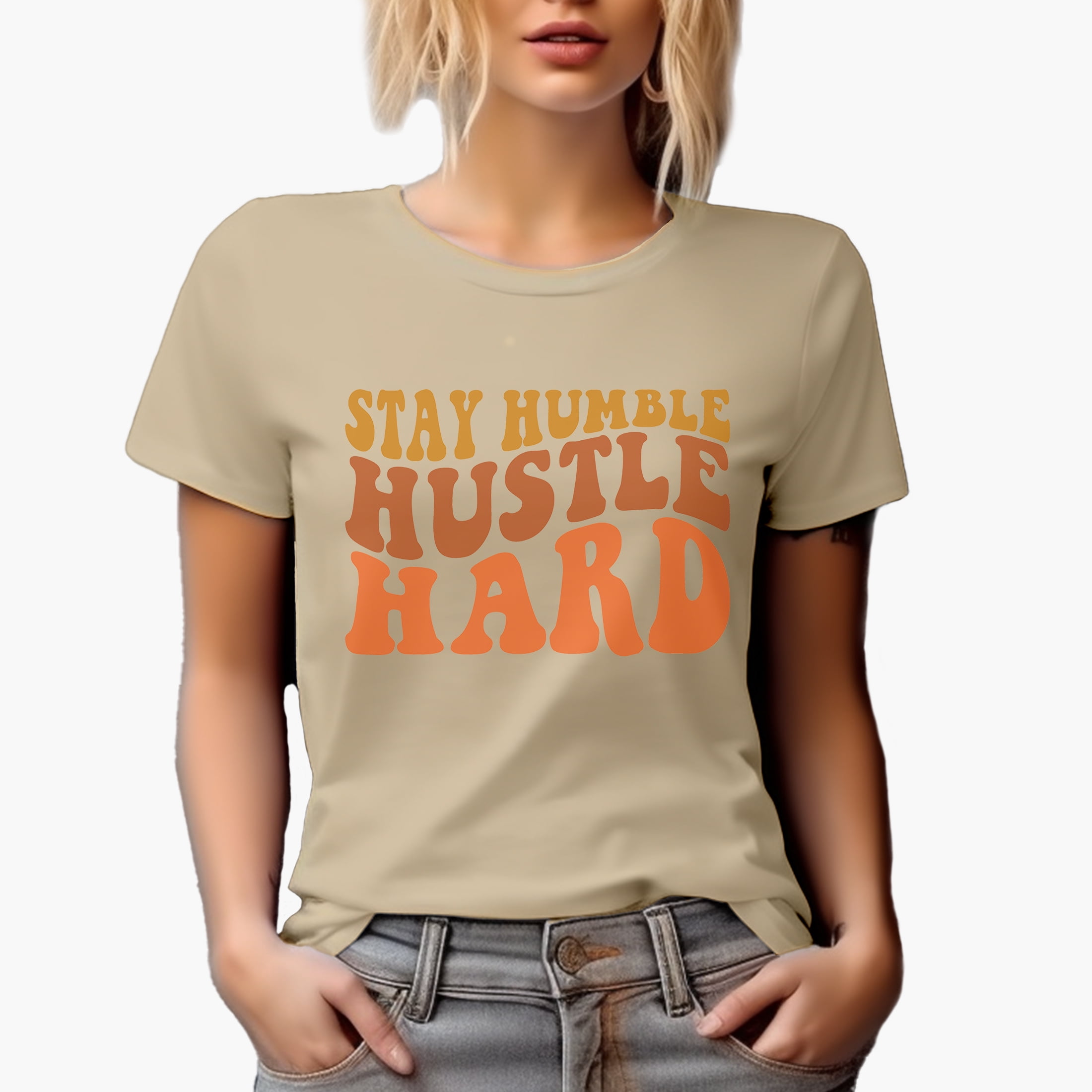Stay Humble, Hustle Hard, Humilty & Work Quote, Groovy Retro Wavy Text ...