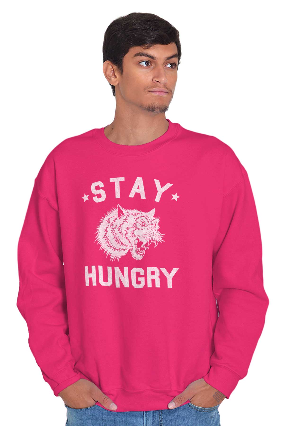 Stay Hungry Foodie Tiger Wolf Workout Sweatshirt for Men or Women ...