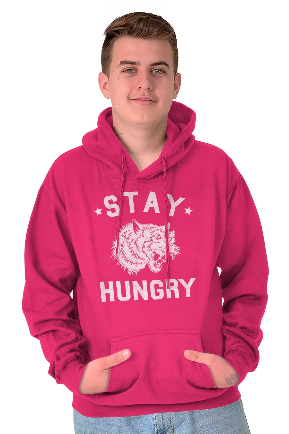 Stay Hungry Foodie Tiger Wolf Workout Unisex Plus Fleece Graphic Hoodie ...