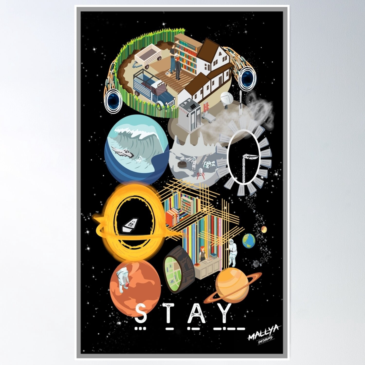 Stay- Interstellar Movie Concept Art Poster Wall Art, Modern Wall Decor ...