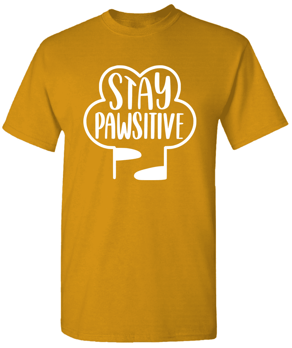 Stay Pawsitive Funny Cat Shirts Shirts For Men Black Cat Tees Cat Shirt ...