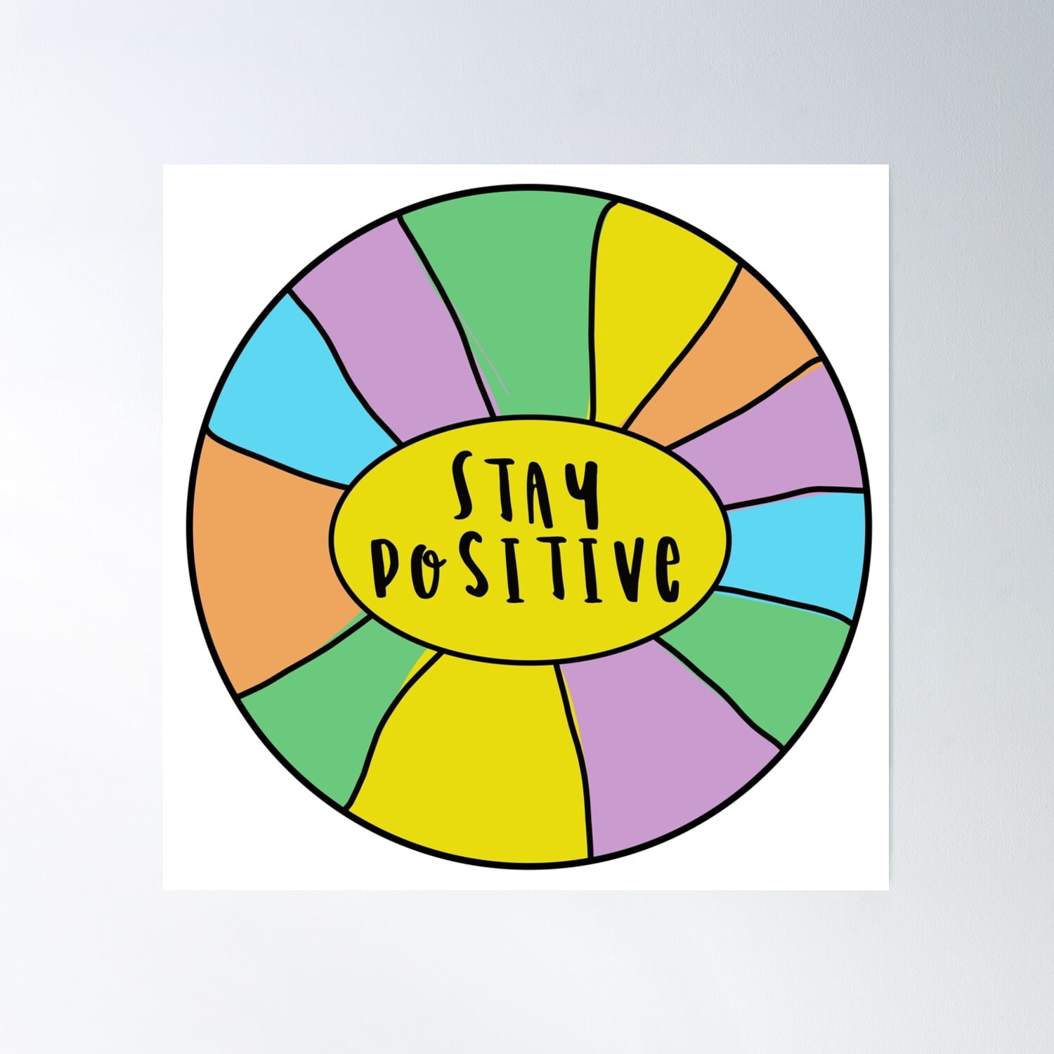 Stay Positive Poster Wall Art, Modern Wall Decor, 30x30 UNFRAMED ...