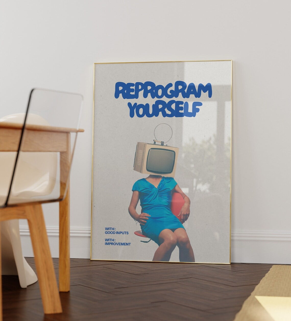 Stay Positive Print-Retro Wall Art Print-Retro Cartoon Character-70S ...