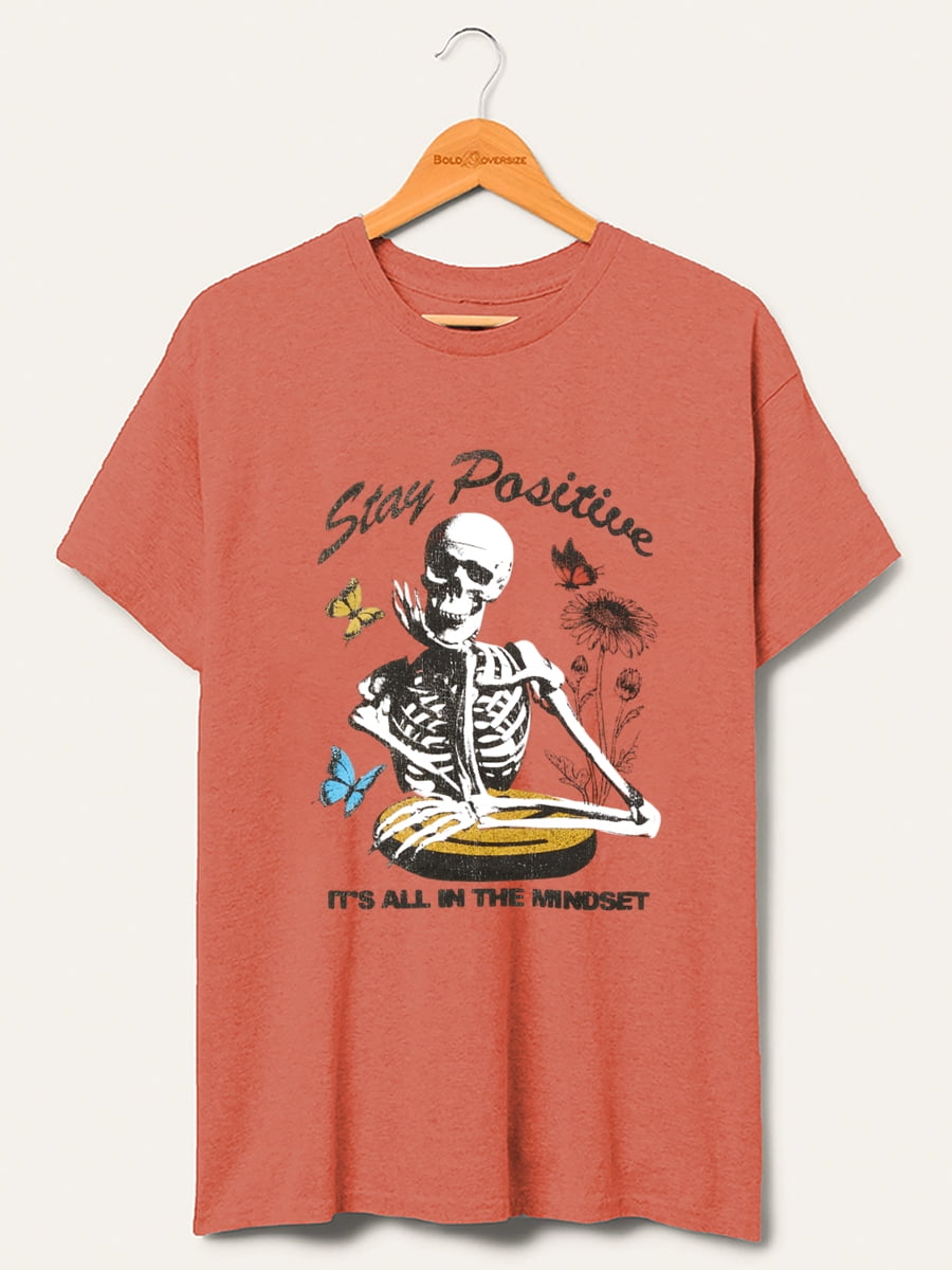 Stay Positive Skeleton Tee - Walmart.com